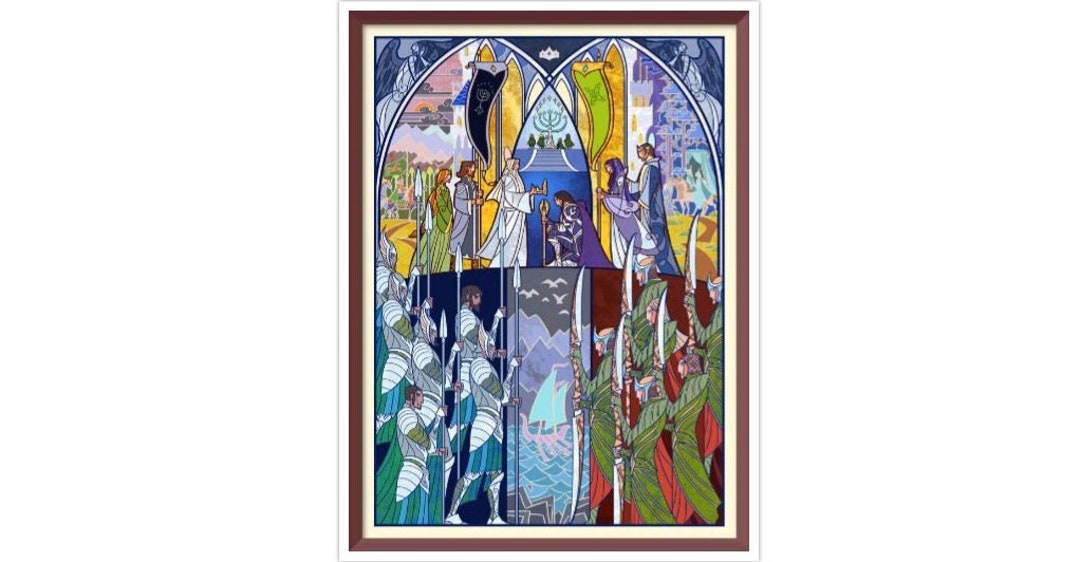 Lord of the Rings Cross Stitch Pattern Stained Glass PDF Counted ...