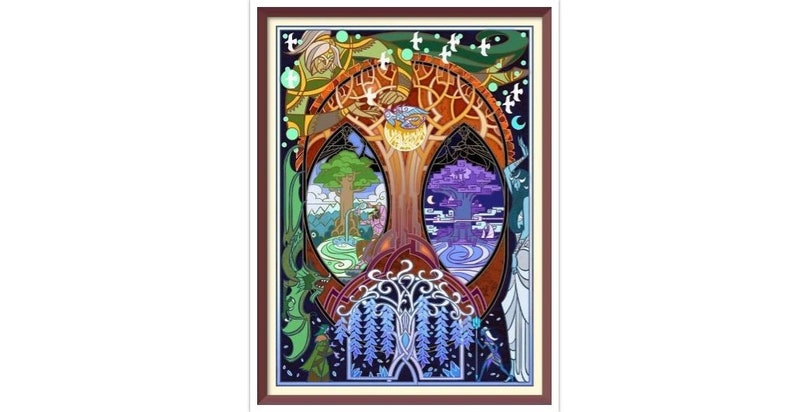 Lord of the Rings Cross Stitch Pattern Stained Glass PDF Counted ...