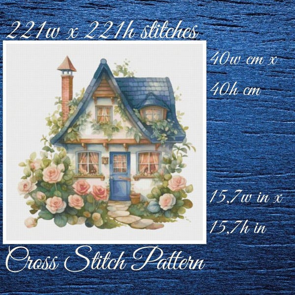 Living Room Cross Stitch Pattern PDF Counted Vintage Full Cross ...