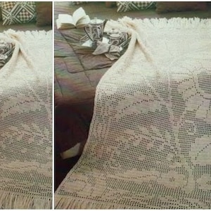 Crochet Filet Spring Flower Afghan Pattern: Vintage PDF (english) - Etsy
