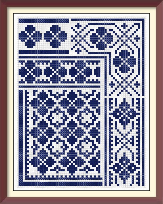 Borders Cross Stitch Pattern 5 Plates Corners, Inserts and General ...