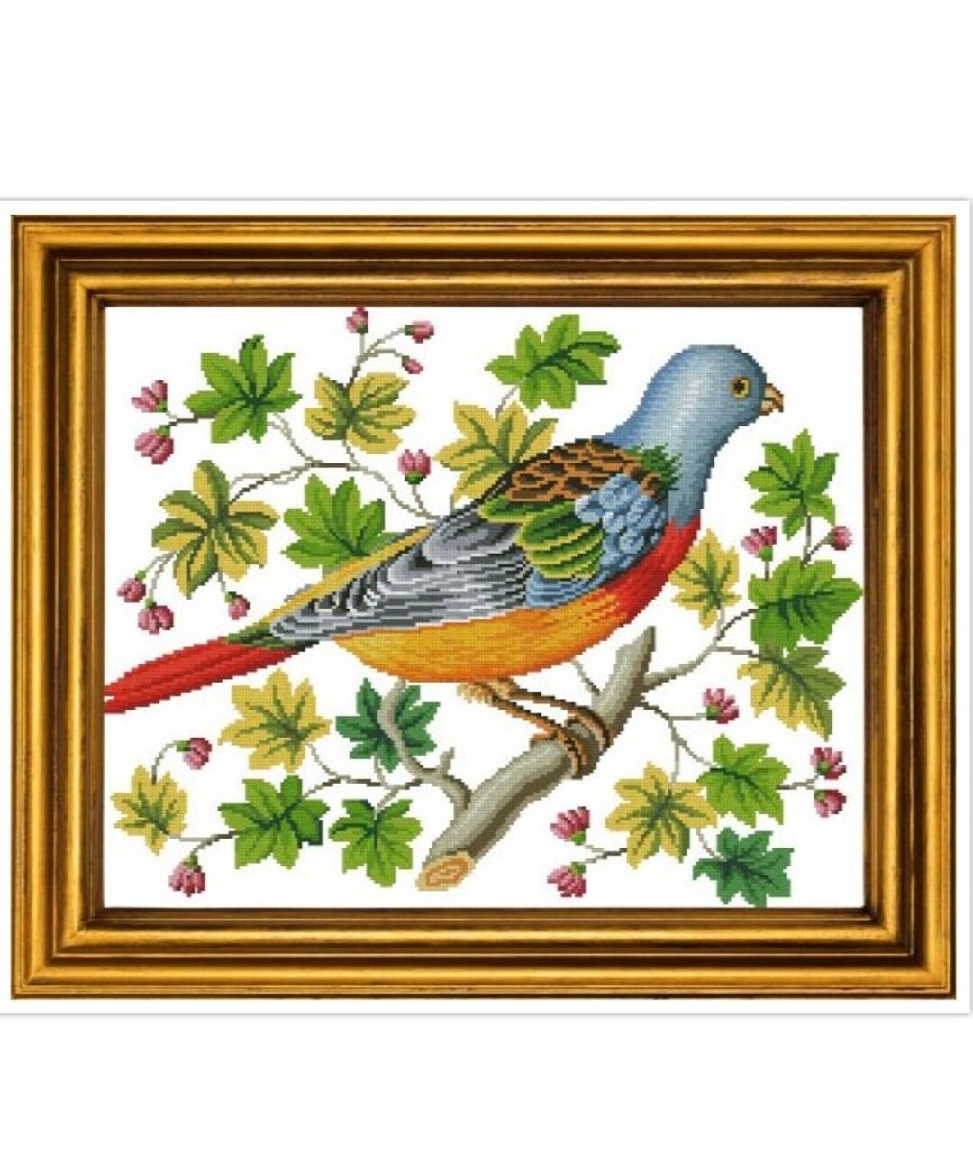 A Bird on a Branch Cross Stitch Pattern - PDF Counted Antique Cross ...