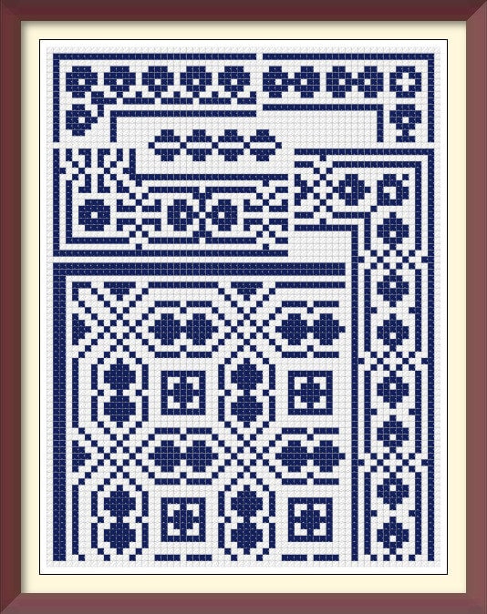 Borders Cross Stitch Pattern 5 Plates Corners, Inserts and General ...