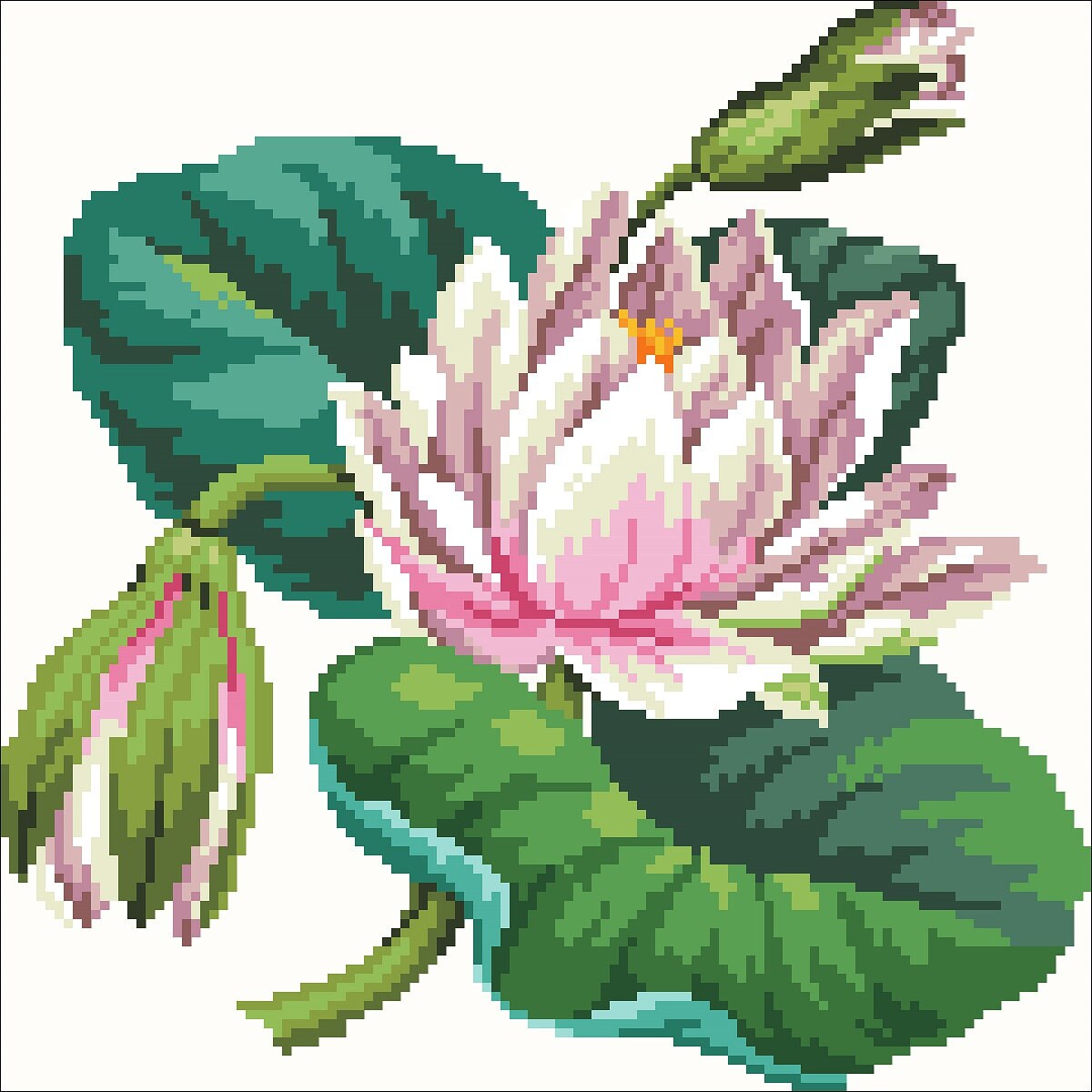Water Lily Cross Stitch Pattern PDF Counted Antique Cross - Etsy