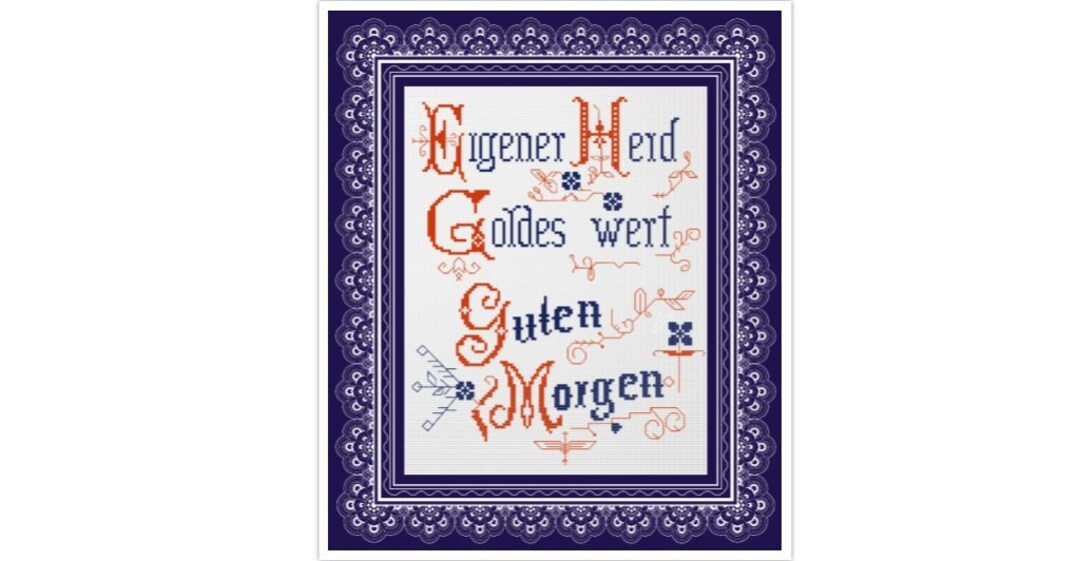 Slogan Cross Stitch Pattern Household Mottos Vintage Sampler PDF ...