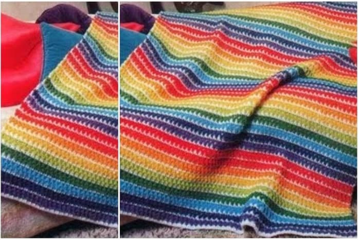 Crocheted Rainbow Ripple - Afghans Crochet Pattern - Country Home Decor ...