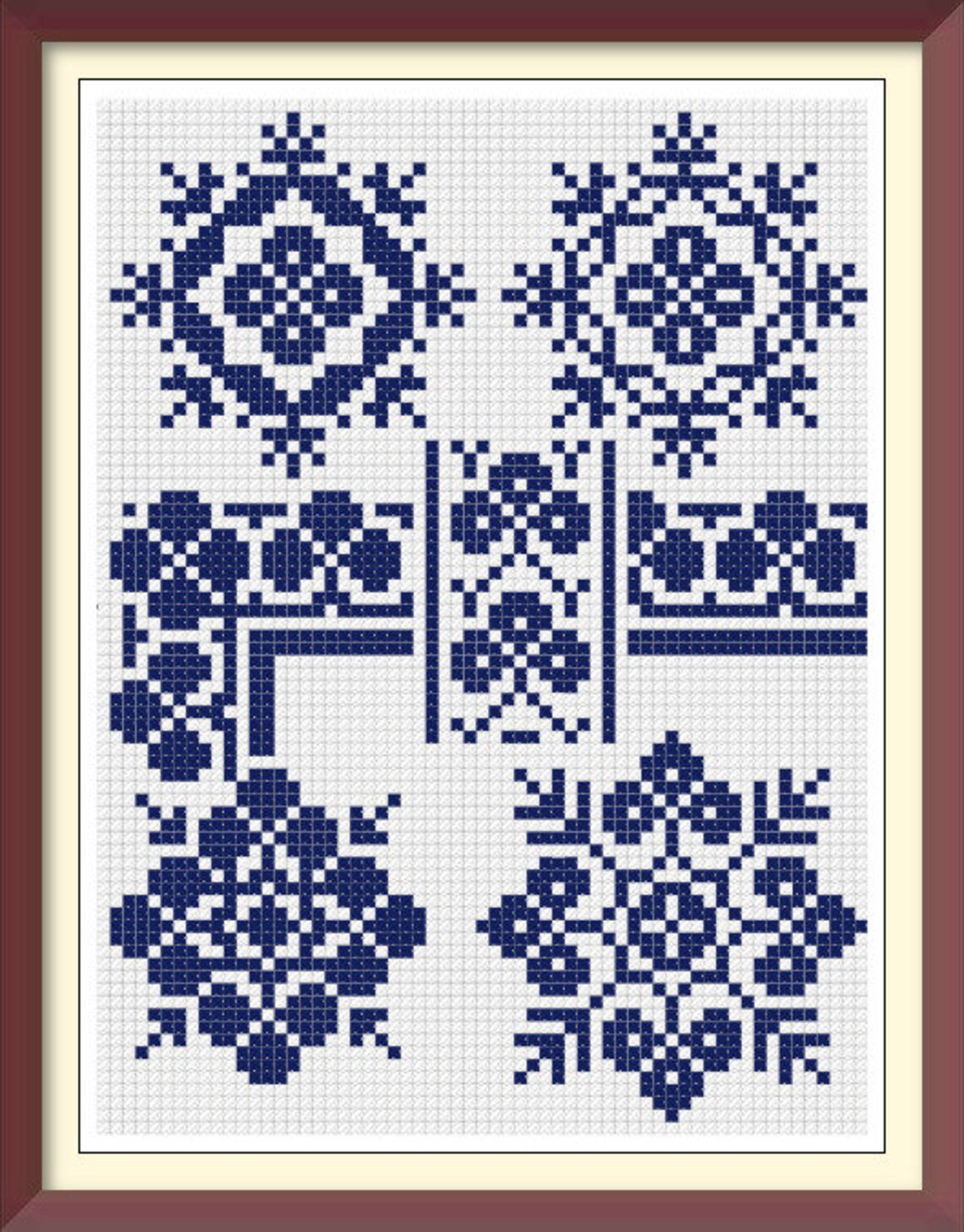 Borders Cross Stitch Pattern 5 Plates Corners Inserts - Etsy