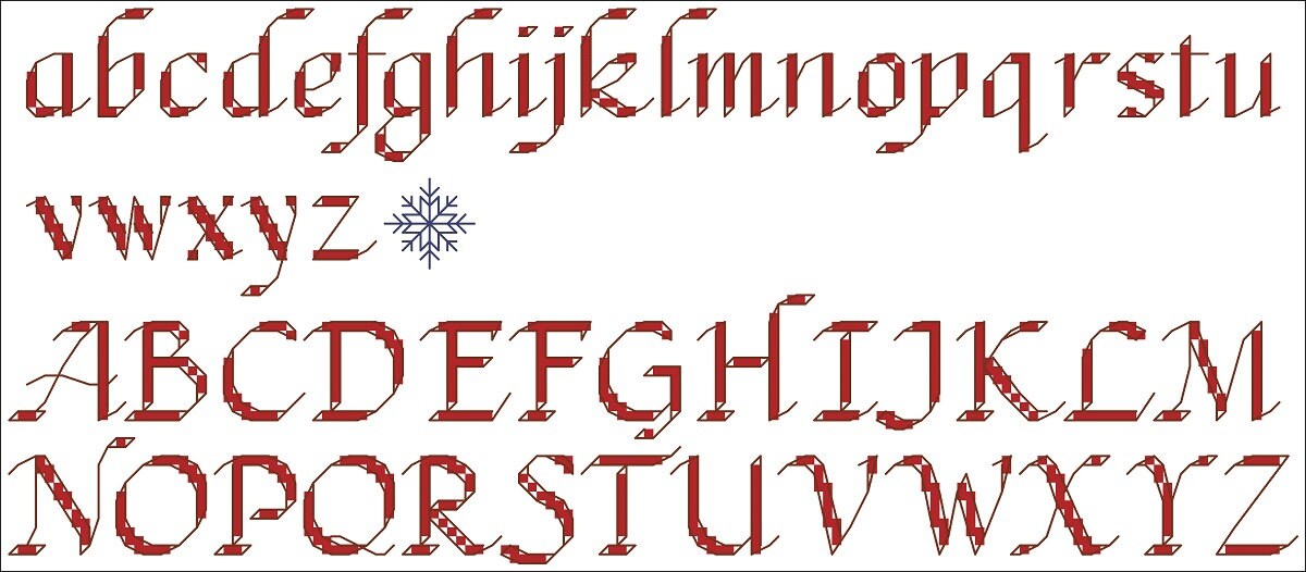 Alphabet Cross Stitch Pattern PDF Counted Vintage Cross - Etsy