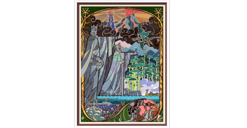 Lord of the Rings Cross Stitch Pattern Stained Glass PDF Counted ...