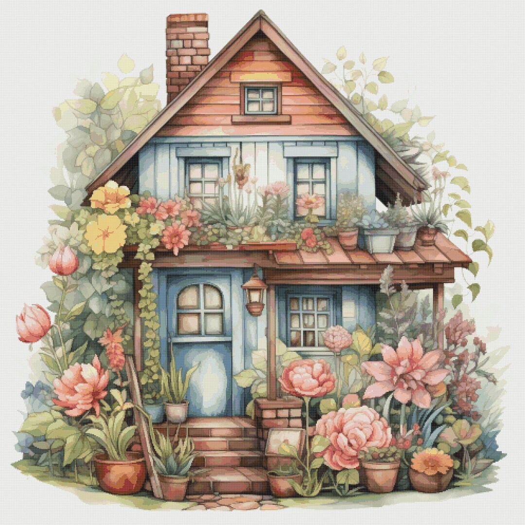 Cottage Cross Stitch Pattern PDF Counted House Village Fabulous ...
