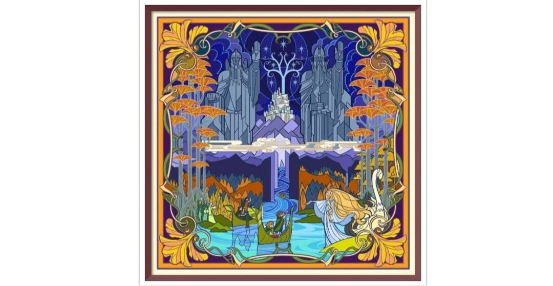 Lord of the Rings Cross Stitch Pattern Stained Glass PDF Counted ...