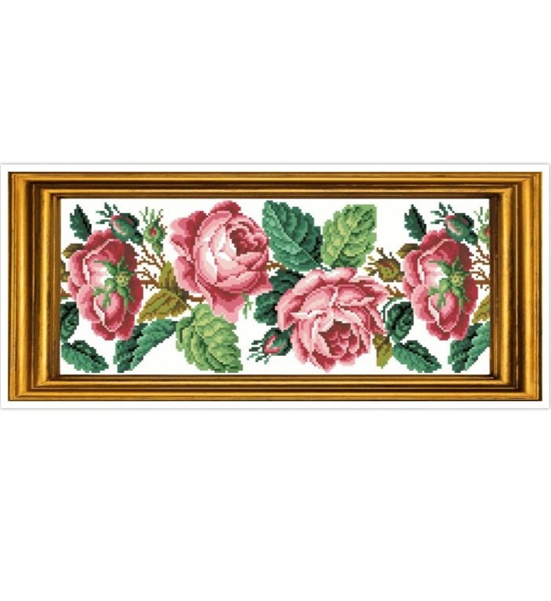 Border of Roses Cross Stitch Pattern - PDF Counted Antique Cross ...