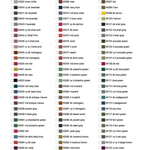 Sullivans Thread List by Color, Number, Name - Cross Stitch Chart ...