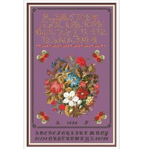 Antique Sampler - Cross Stitch Pattern - PDF Counted Vintage Cross ...