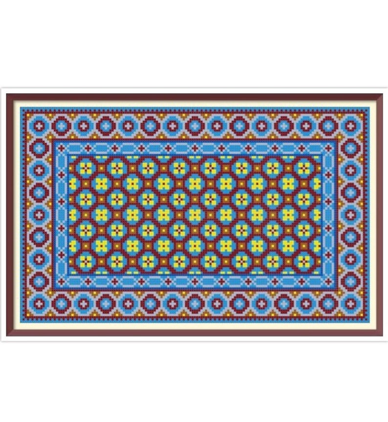 Miniature Oriental Rug Cross Stitch Pattern: Dollhouse Carpet (PDF ...