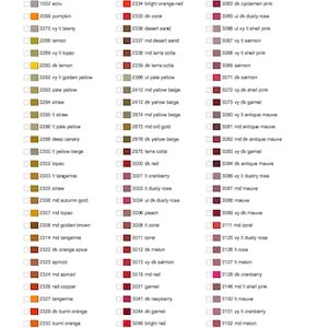 JP Coats Thread List by Color, Number, Name - Cross Stitch Chart - JP ...