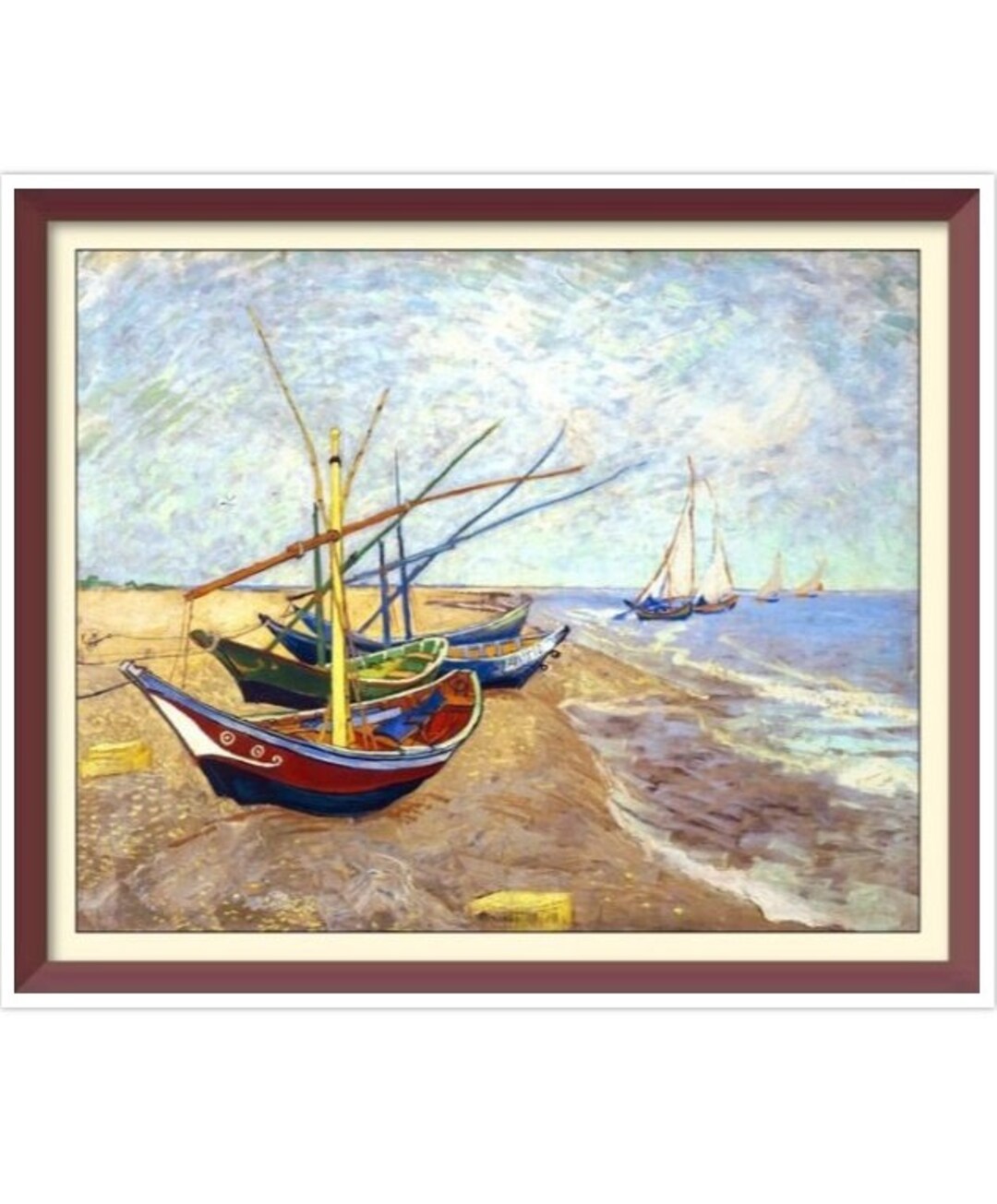 Vincent Van Gogh 1888 Fishing Boats on the Beach at Saintes-maries ...