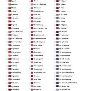 Anchor Thread Color Chart: Cross Stitch Inventory (PDF) - Etsy