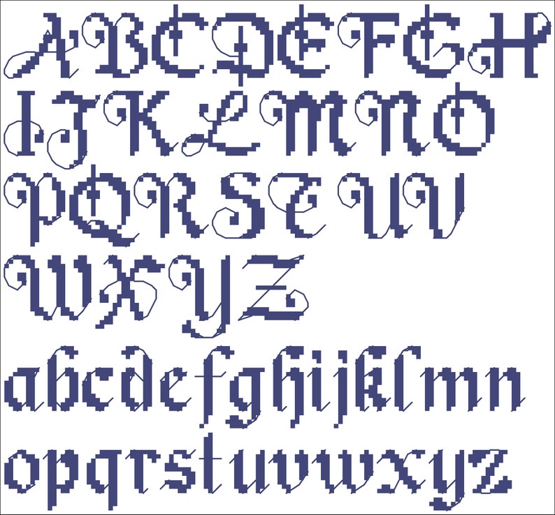 Alphabet Cross Stitch Pattern PDF Counted Vintage Cross Stitch Pattern ...