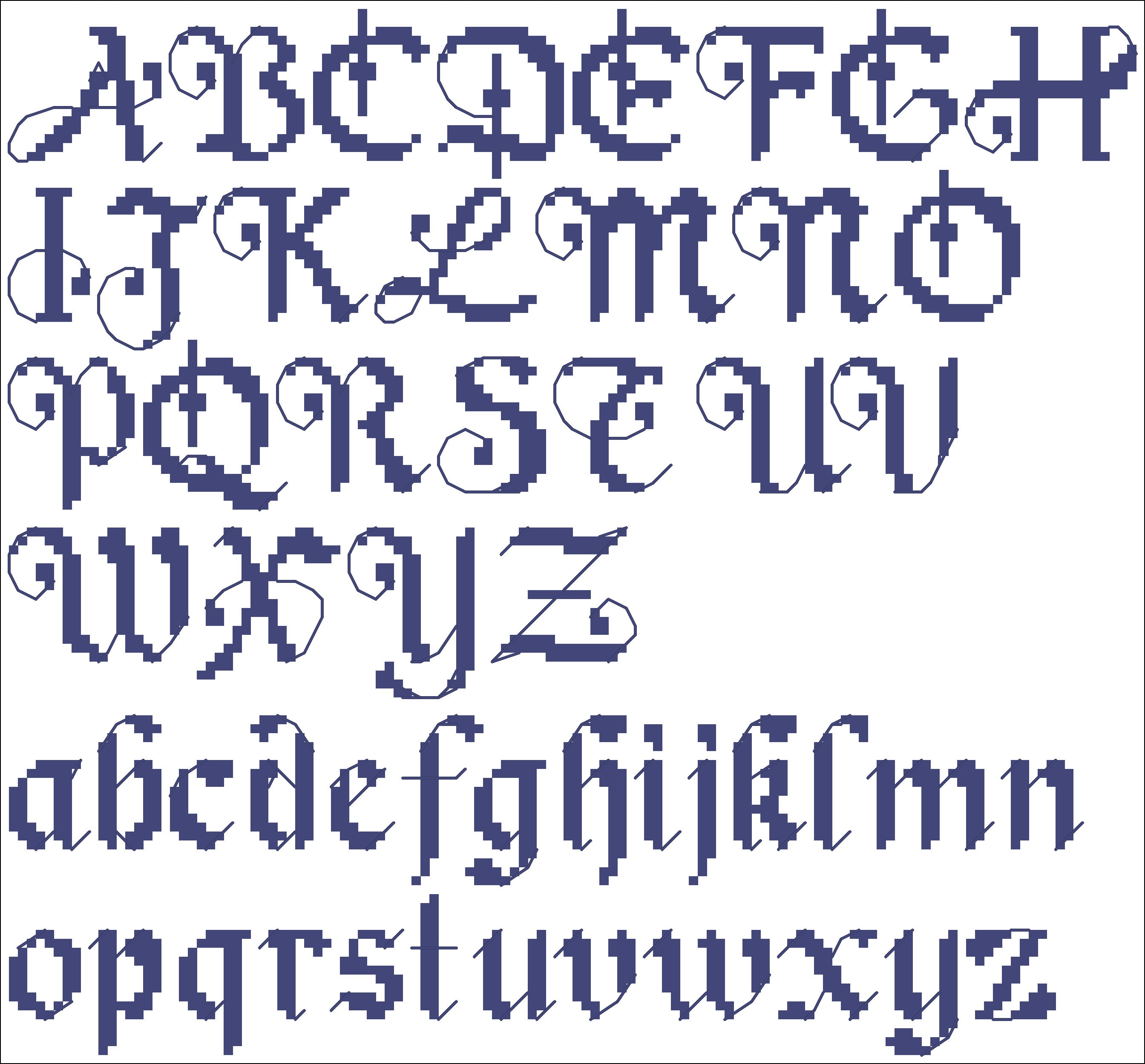 Alphabet Cross Stitch Pattern PDF Counted Vintage Cross Stitch Pattern ...