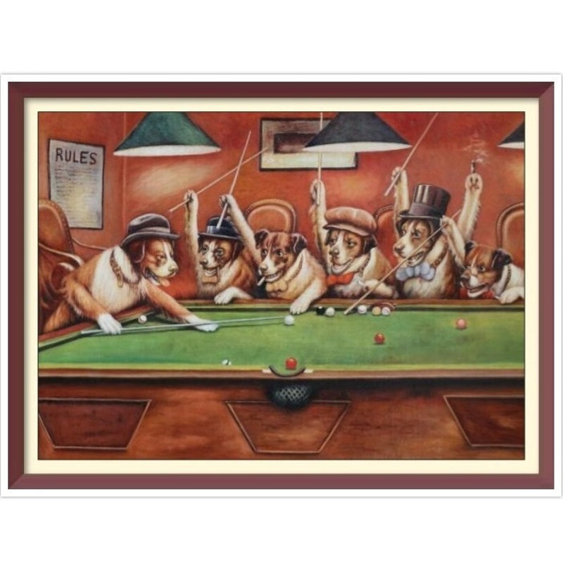 Dogs Playing Pool - Etsy