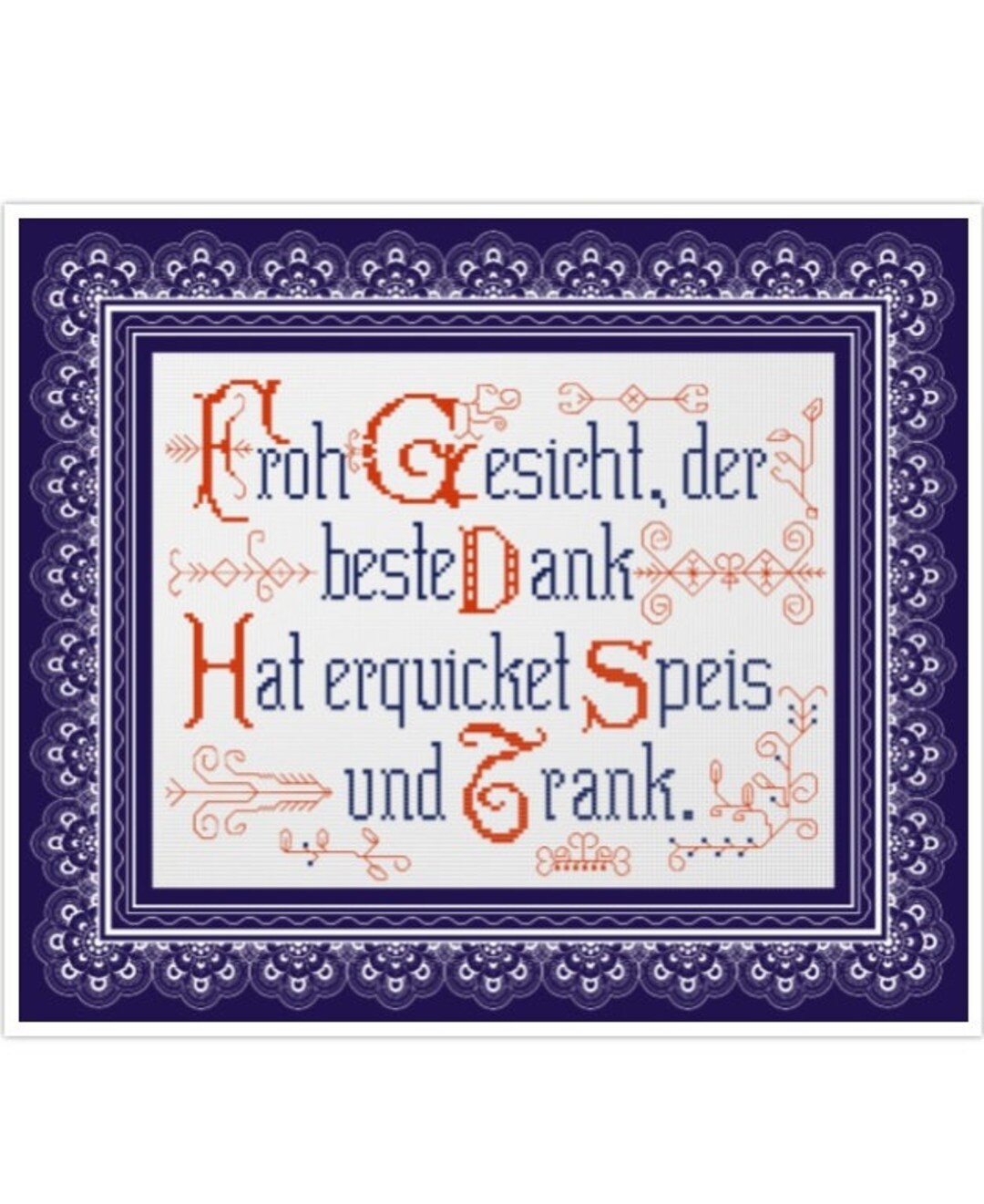 Slogan Cross Stitch Pattern Household Mottos Vintage Sampler PDF ...
