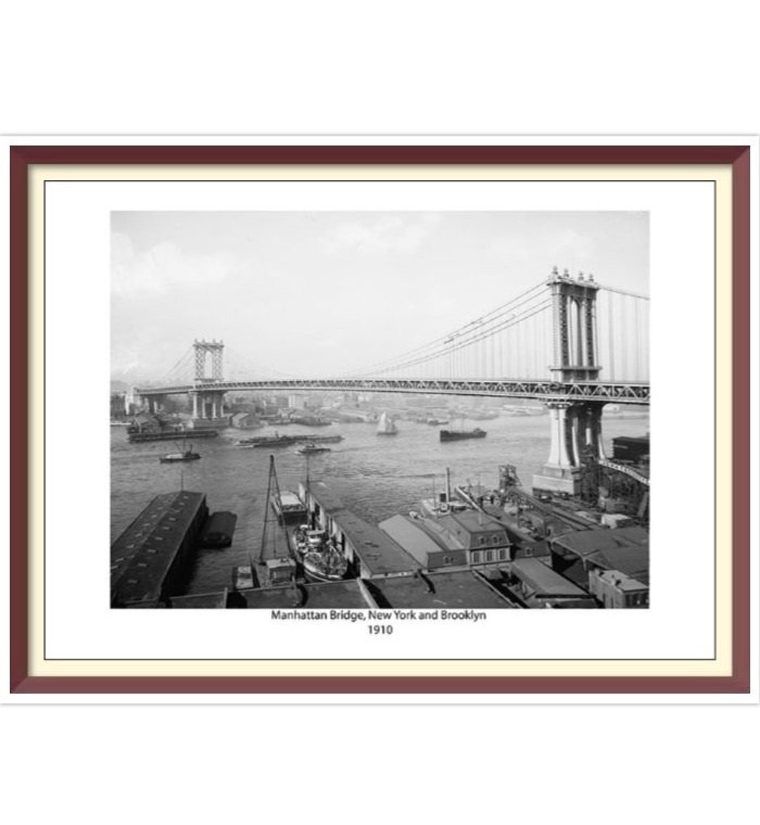 Manhattan Bridge - Cross Stitch Pattern - Retro New York 1910 - PDF ...