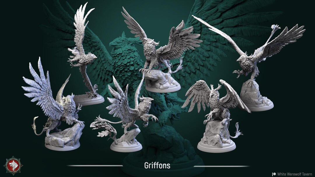 Griffin | 3D Printed Miniature | 25mm Grid | Fantasy Miniature | Custom ...