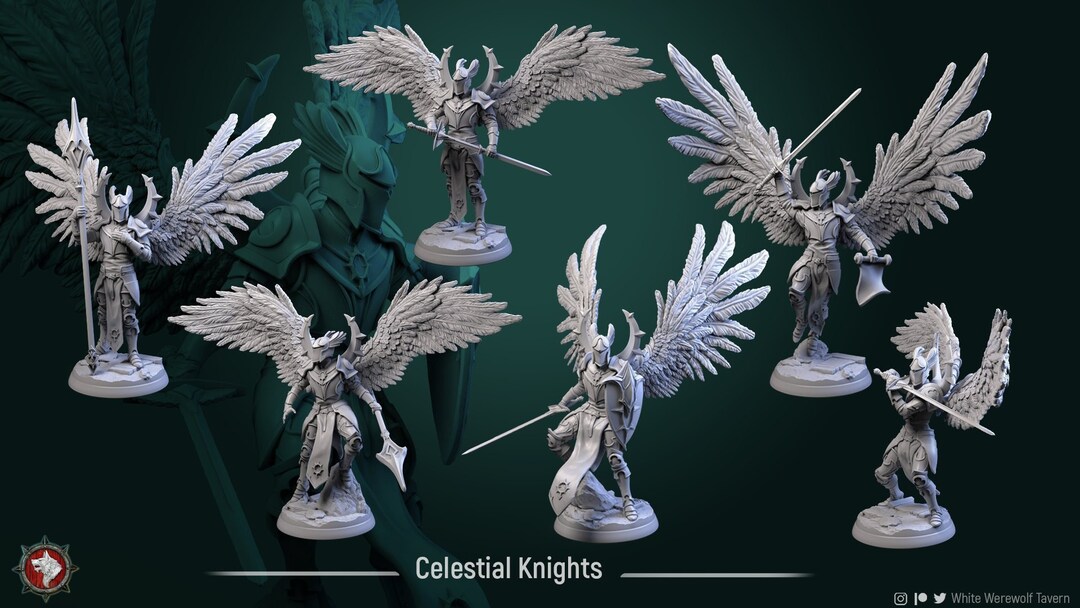 Celestial Knights 3d-printed Miniature 32mm Heroic Scale - Etsy