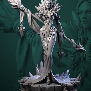 Helga the Frost Witch | 3D Printed Miniature | 25mm Grid | Fantasy ...