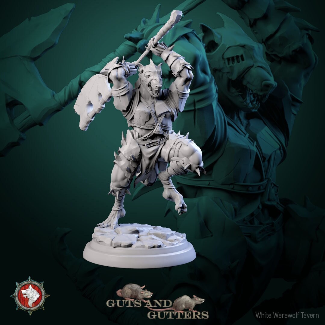 Mutant Rats | 3D Printed Miniature | 25mm Grid | Fantasy Miniature ...