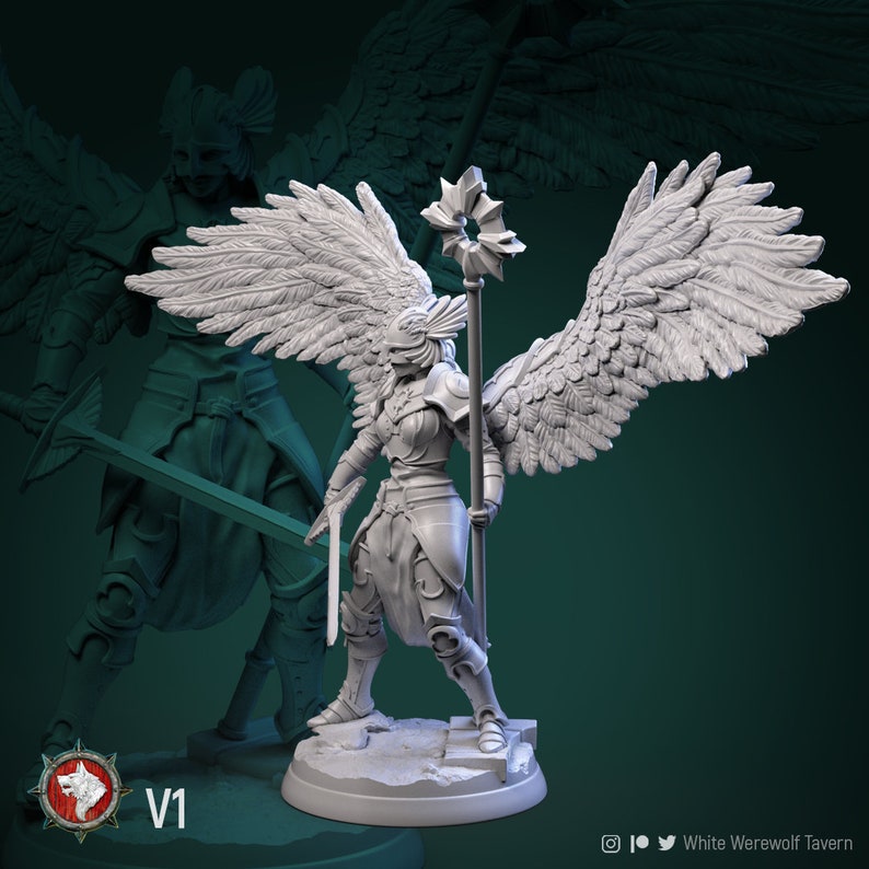 Valkyries | 3D Printed Miniature | 25mm Grid | Fantasy Miniature ...