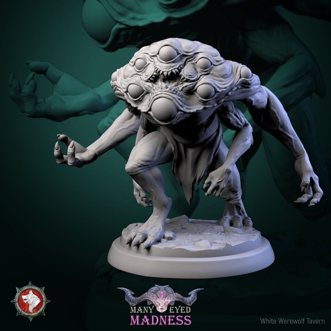 Many Eyed Monster | 3D Printed Miniature | 25mm Grid | Fantasy ...