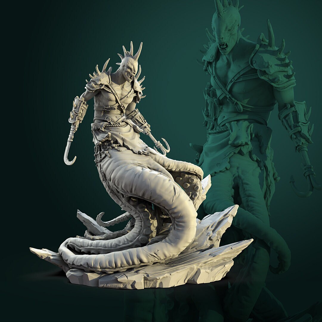Sea Monster 3d-printed Miniature 32mm Heroic Scale - Etsy