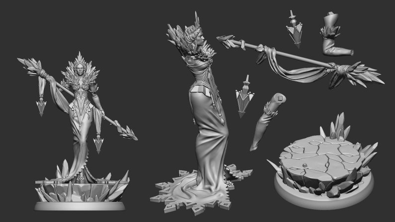 Helga the Frost Witch | 3D Printed Miniature | 25mm Grid | Fantasy ...