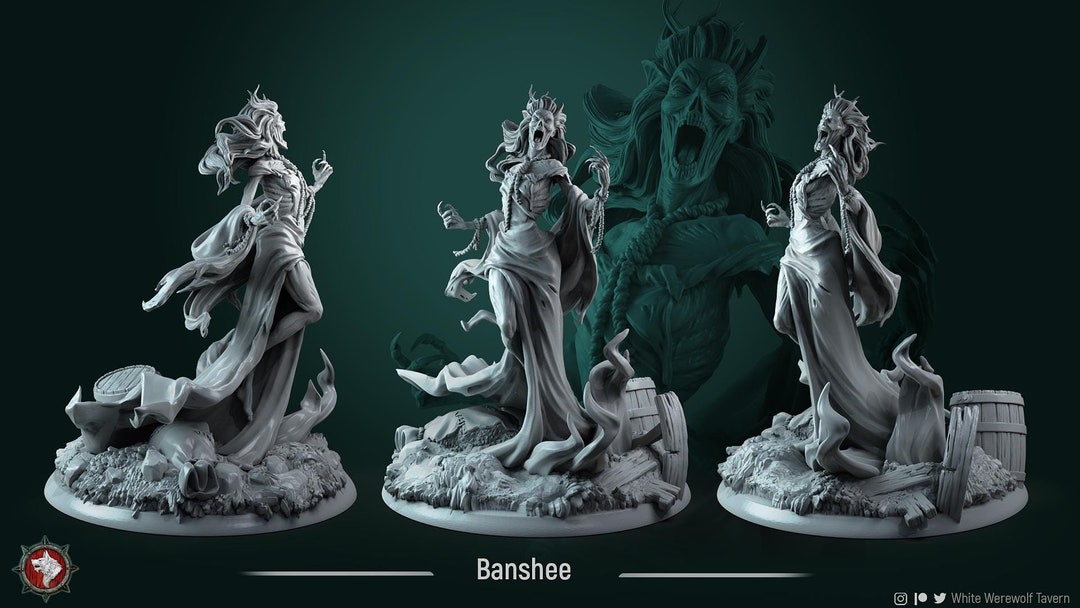 Banshee | 3d-printed Miniature 75mm/32mm "heroic Scale" - Etsy