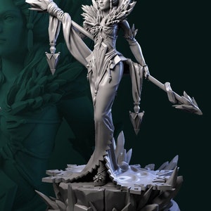 Helga the Frost Witch | 3D Printed Miniature | 25mm Grid | Fantasy ...