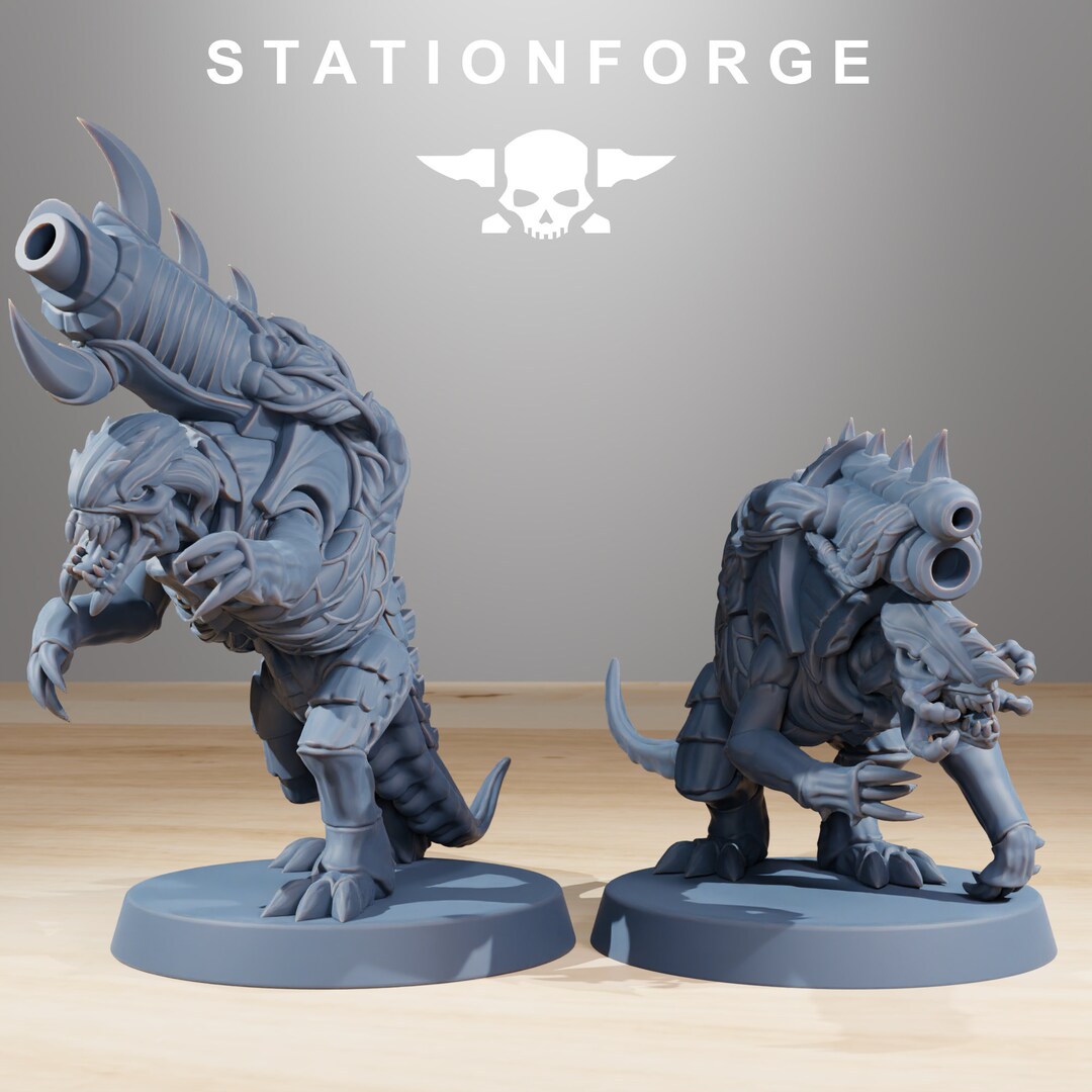 Xenarid Mortars | 3D Printed Miniature | Modular Kit | 32mm Heroic ...