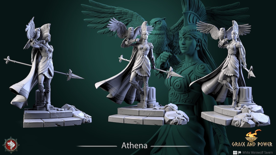 Athena| 3D Printed Miniature | 25mm Grid | Fantasy Miniature | Custom ...