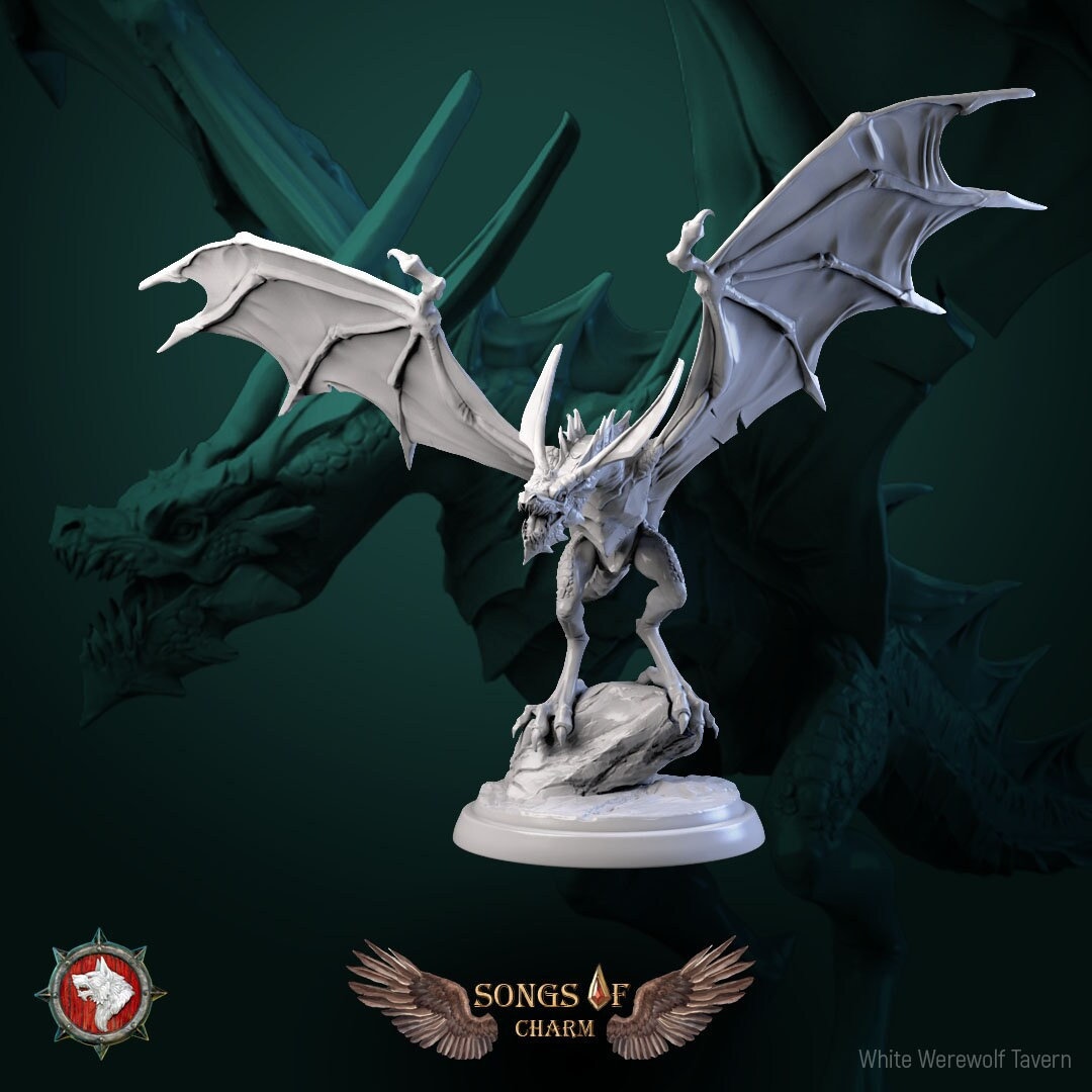 Wyvern | 3D Printed Miniature | 25mm Grid | Fantasy Miniature | Custom ...