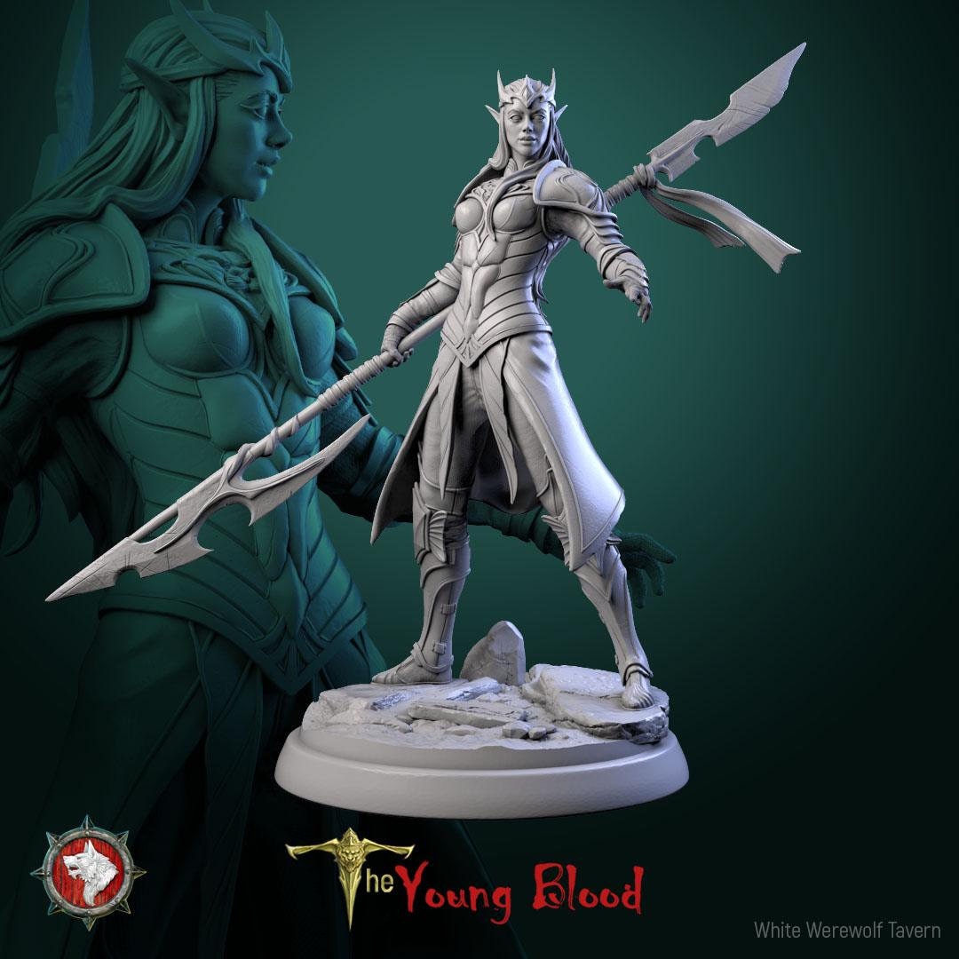 Elven Female Warrior | 3D Printed Miniature | 25mm Grid | Fantasy ...
