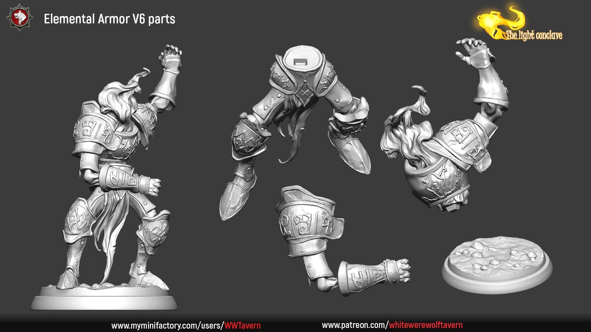 Elemental Armor 3d-printed Miniature 32mm Heroic Scale - Etsy