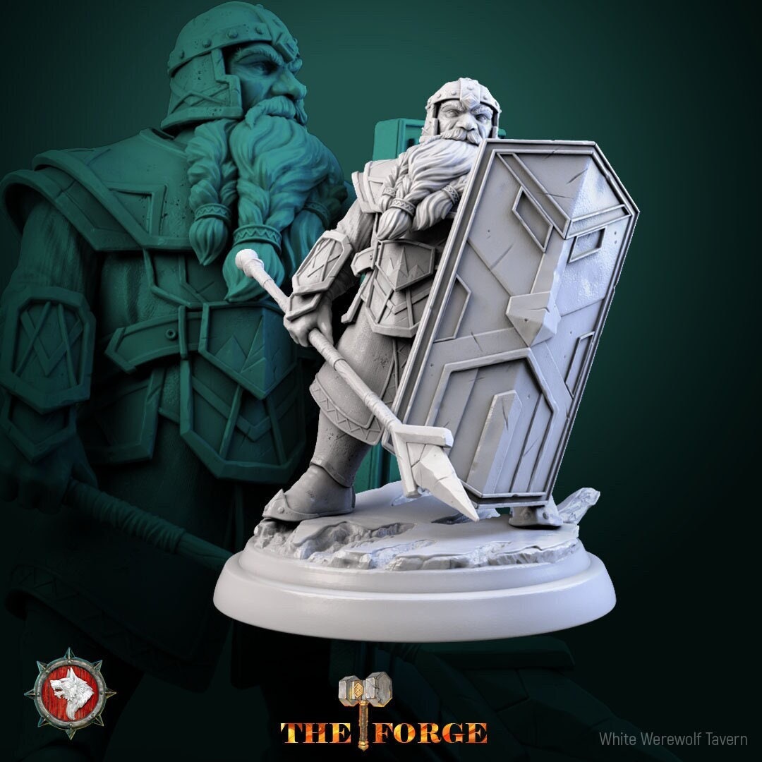 Heavy Dwarf Warrior 3d-printed Miniature 32mm Heroic Scale - Etsy