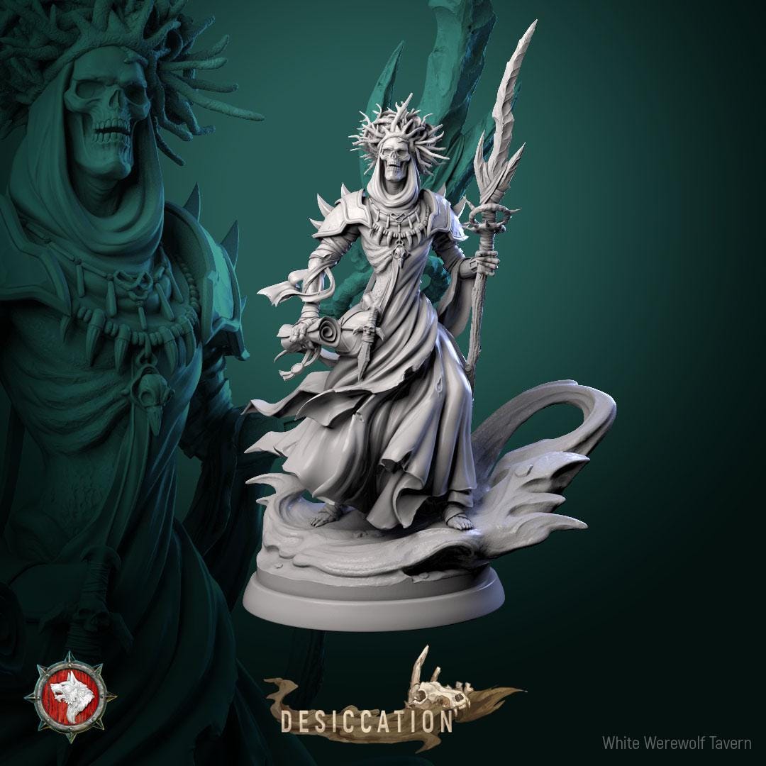 Dry Lich | 3D Printed Miniature | 25mm Grid | Fantasy Miniature ...