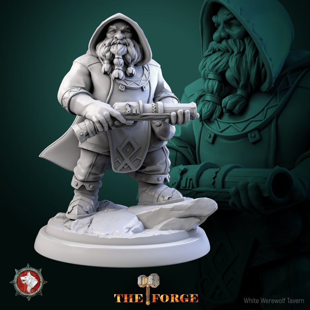 Dwarf Gunslinger 3d-printed Miniature 32mm Heroic Scale - Etsy