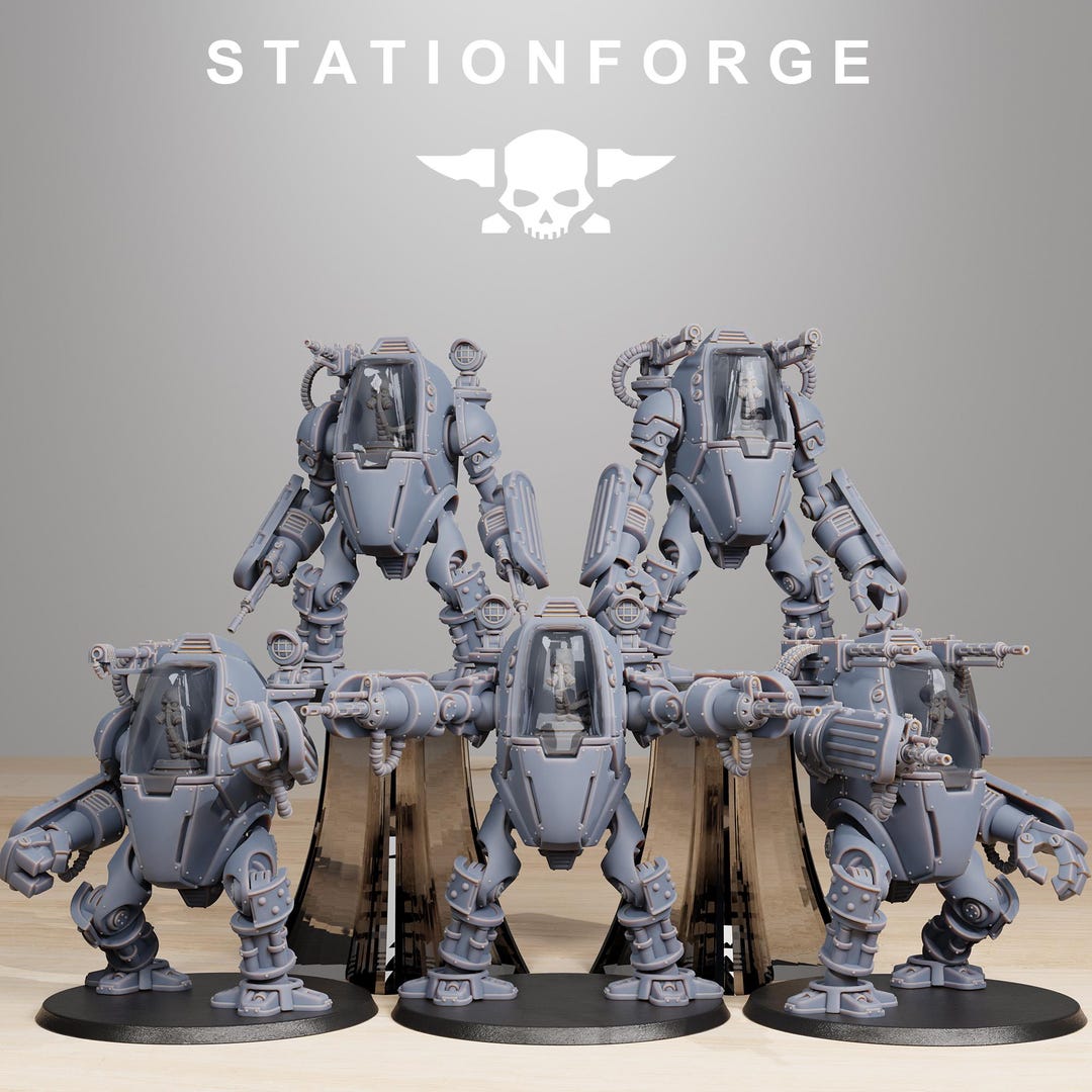 Scavenger Clanker | 3D Printed Miniature | Modular Kit | 32mm Heroic ...