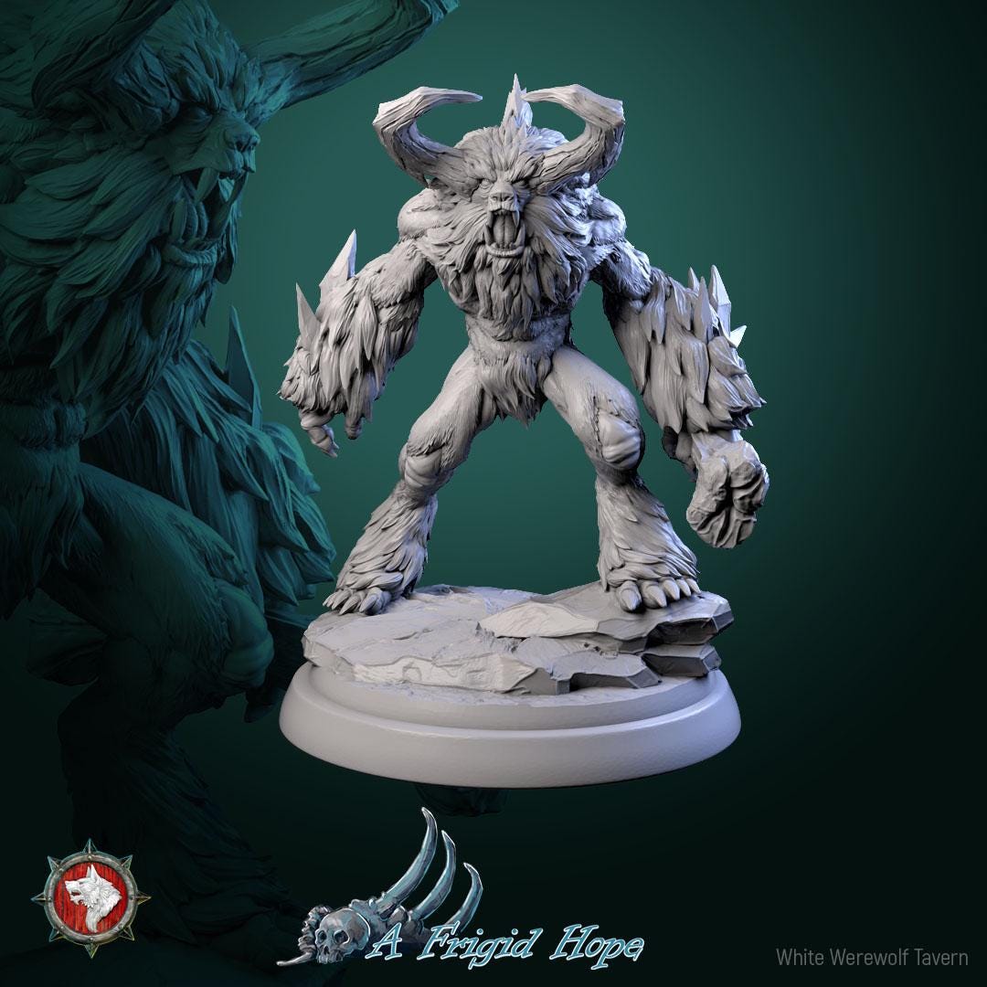 Winter Beasts | 3D Printed Miniature | 25mm Grid | Fantasy Miniature ...
