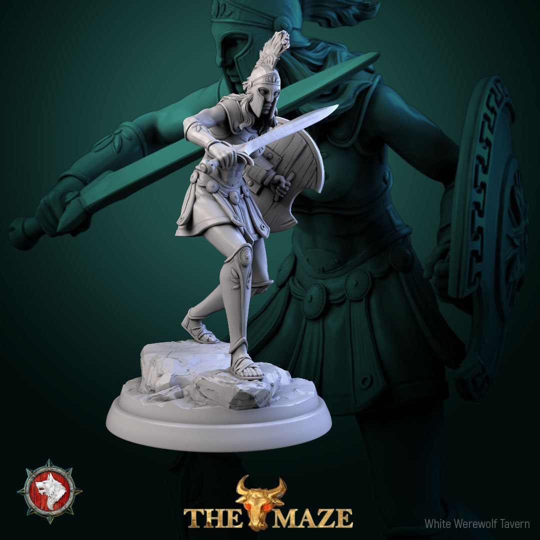 Female Hoplite 3d-printed Miniature 32mm Heroic Scale - Etsy