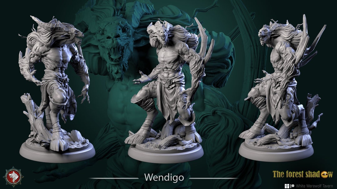 Ancient Wendigo 3d-printed Miniature 32mm Heroic Scale - Etsy