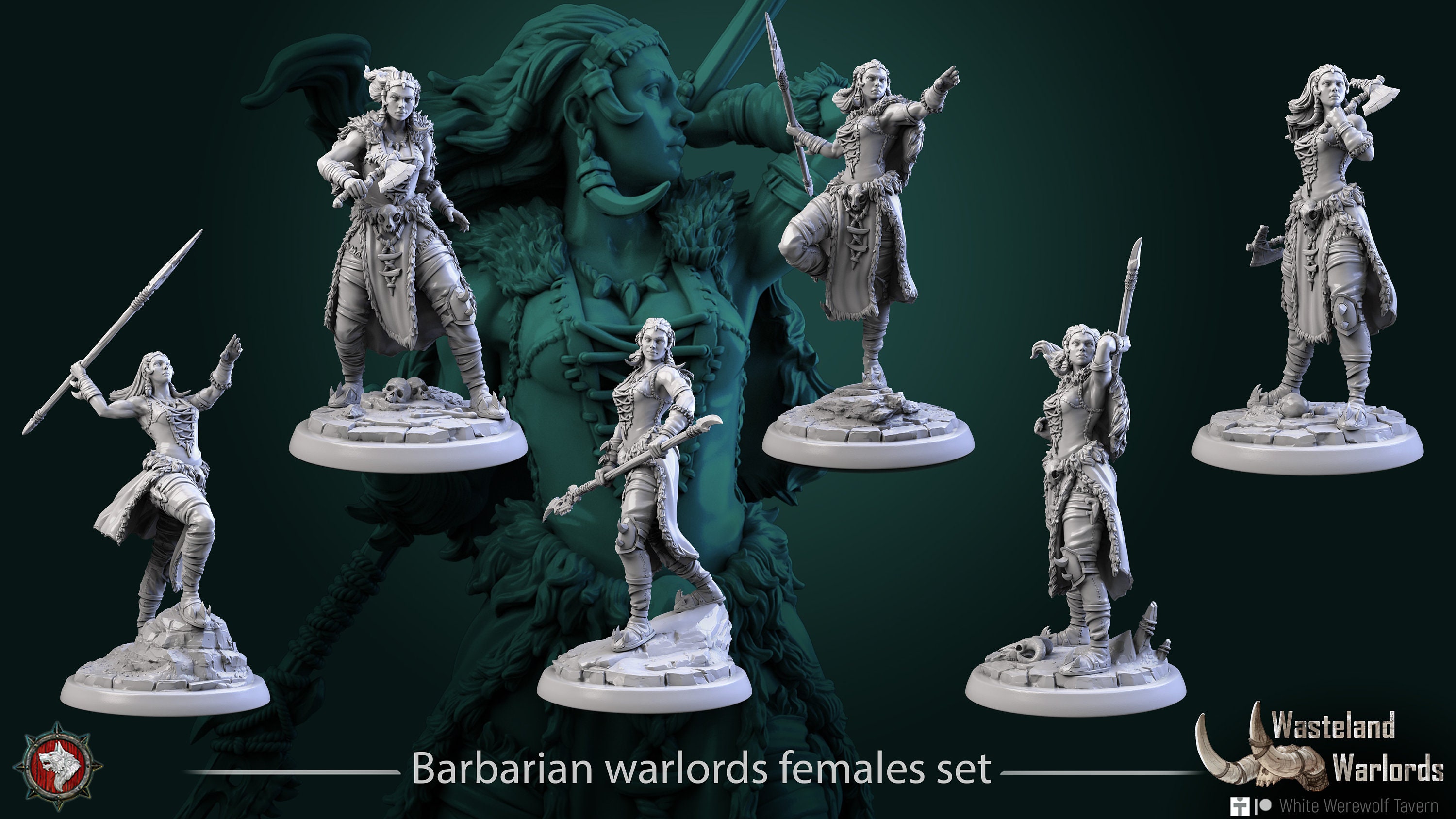 Barbarian Female 3d-printed Miniature 32mm Heroic Scale - Etsy